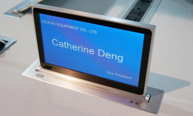 Motorized Retractable Digital Nameplate With Brushed Aluminum Material