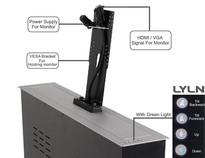 Easy Installation Motorized Monitor Lift 100~240V For 15" ~24" Monitors