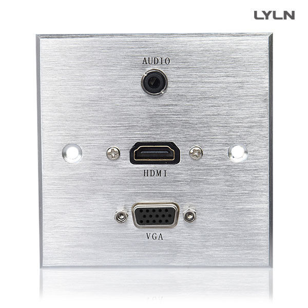 Brushed Aluminum AV Wall Plate , Audio Video Wall Plates With Hdmi Easy ...